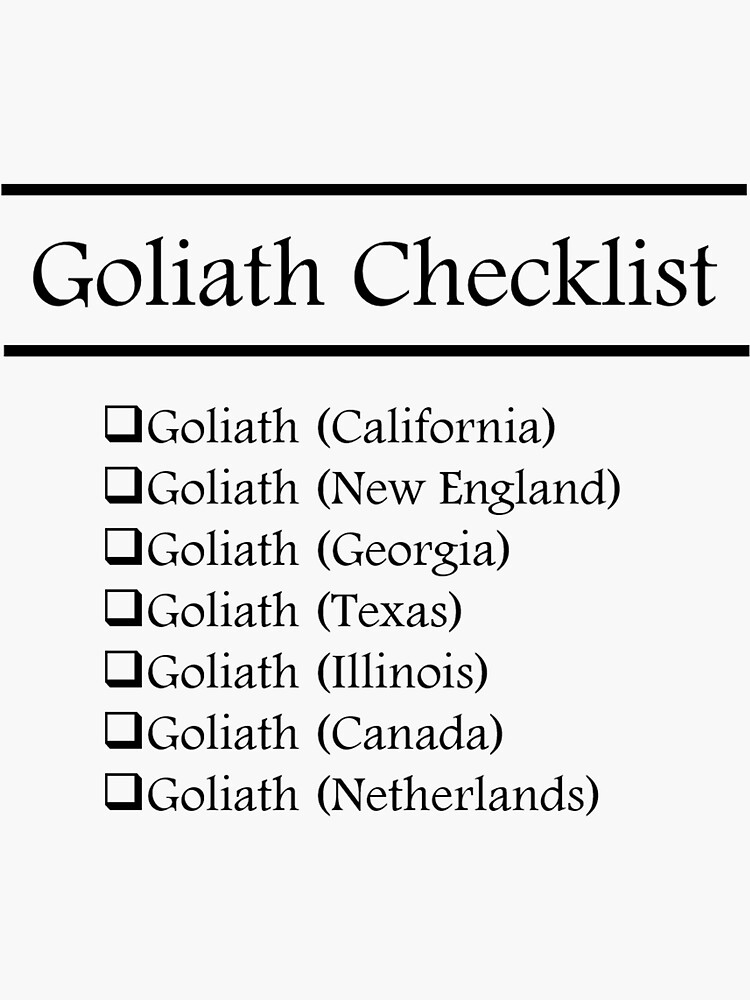 "Goliath" Sticker by Coasterfan | Redbubble
