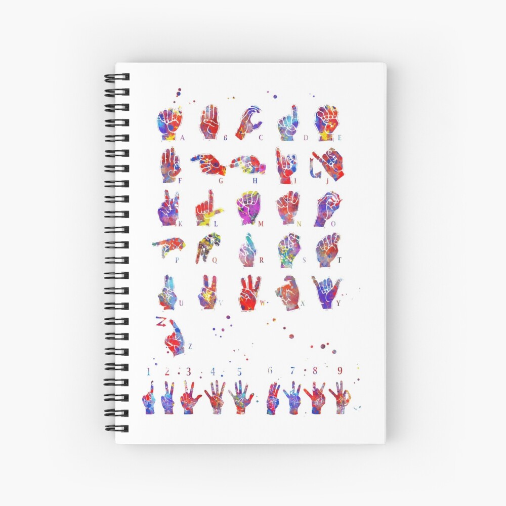 "ASL sign language alphabet, watercolor sign language, alphabet, ASL ...