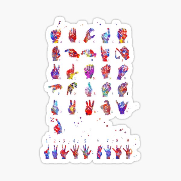"ASL sign language alphabet, watercolor sign language, alphabet, ASL ...