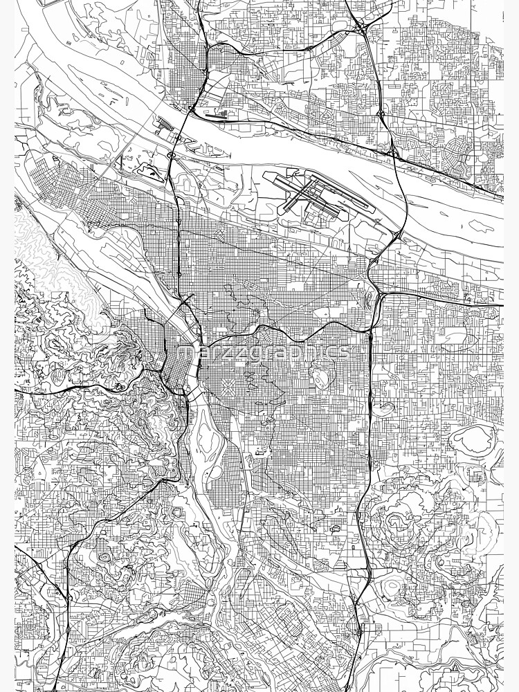 Póster «Mapa de Portland, póster, arte de la pared, estampado de ...