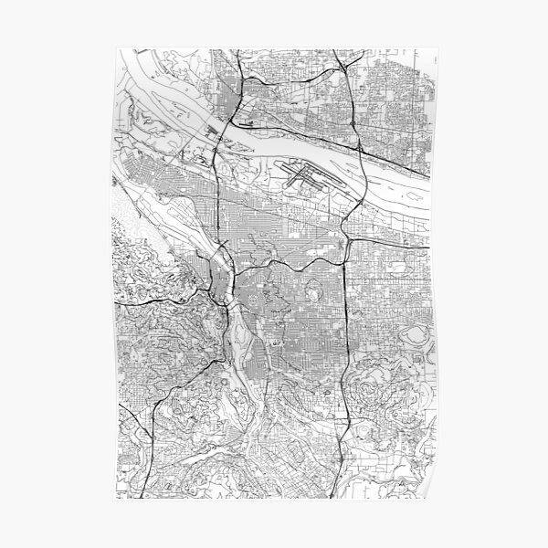 Póster «Mapa de Portland, póster, arte de la pared, estampado de ...