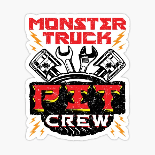 "Monster Truck Pit Crew" Sticker by jaygo | Redbubble