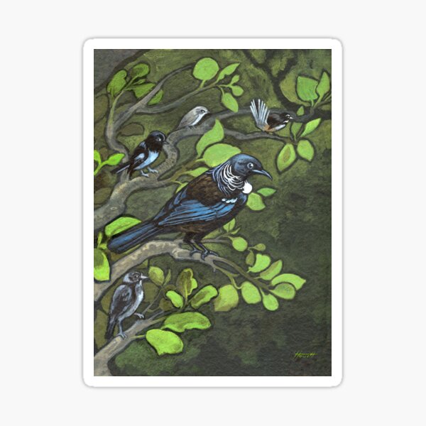 "Tui Bird And Friends" Sticker for Sale by junglequeen | Redbubble