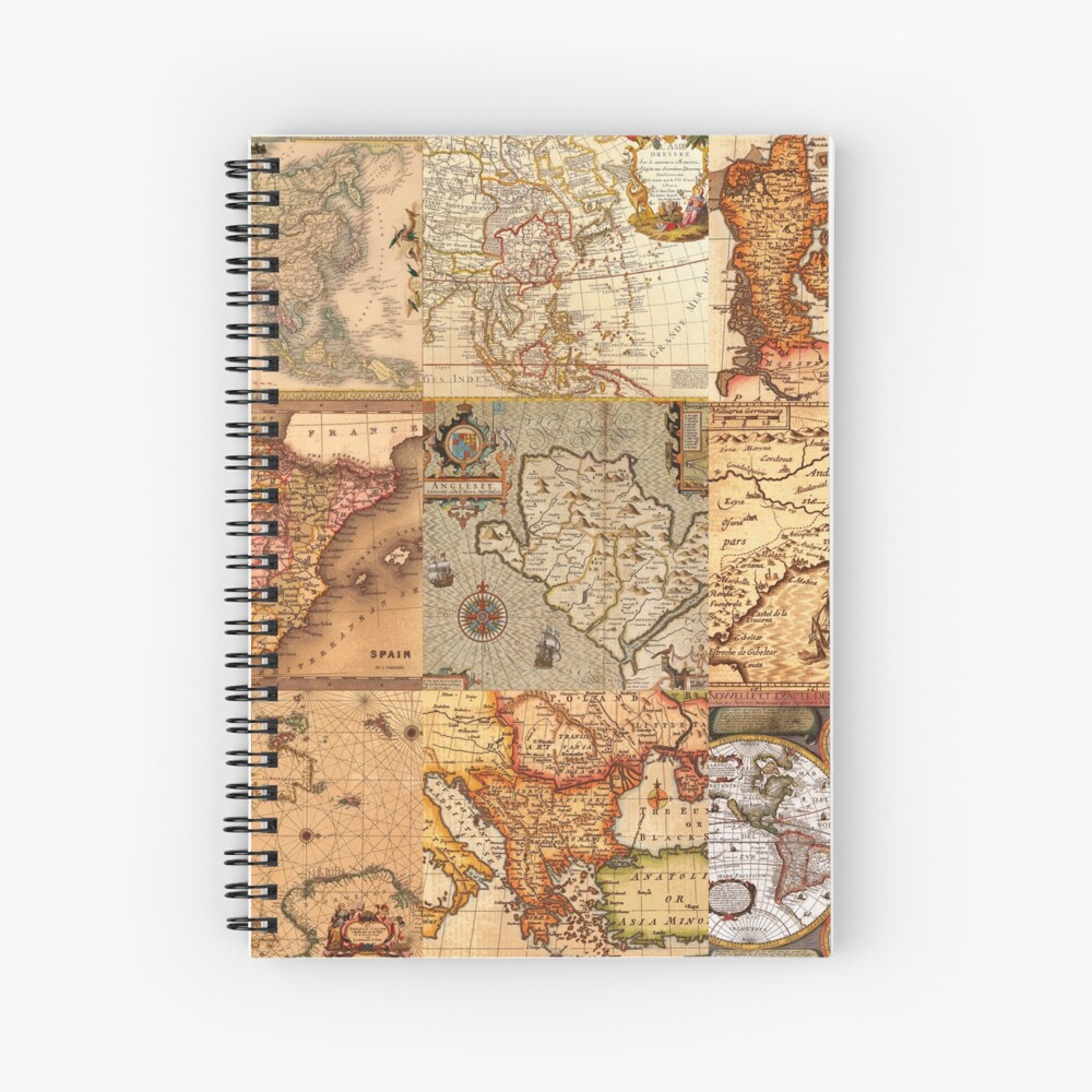 "Ancient maps" Spiral Notebook for Sale by augustinet | Redbubble