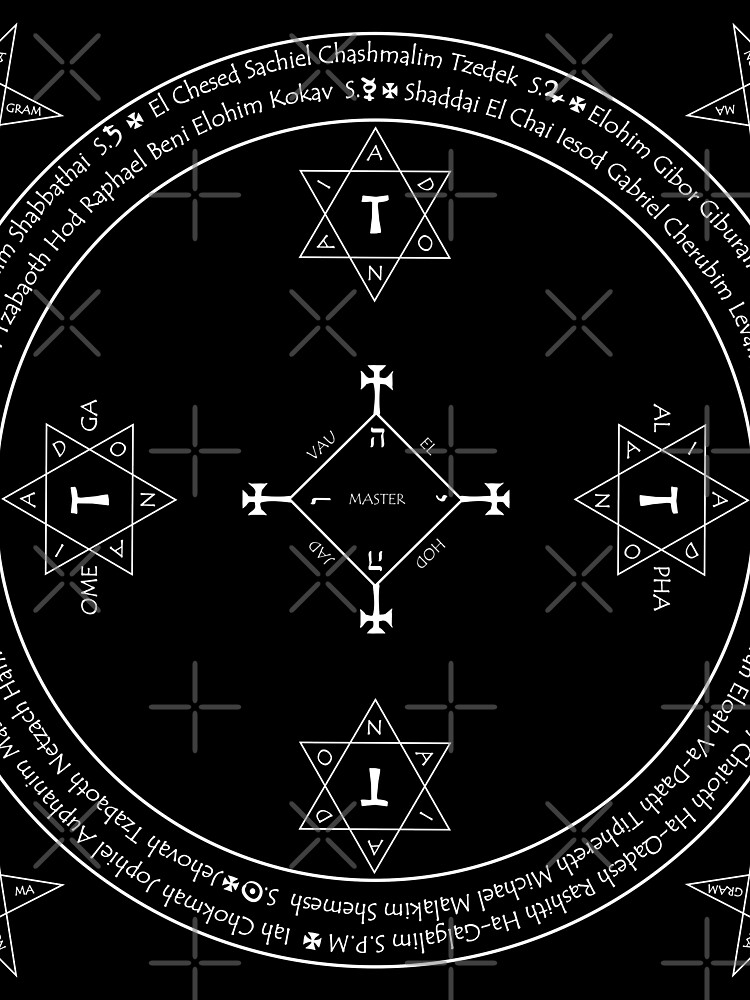 "Classic Magic Goetia Circle. White on Black version. " Scarf by ...