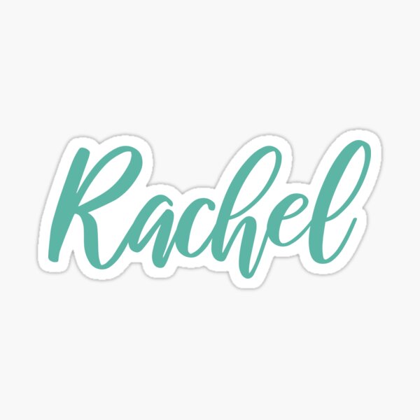 "Rachel - Aqua Script" Sticker by lindseymorrison | Redbubble