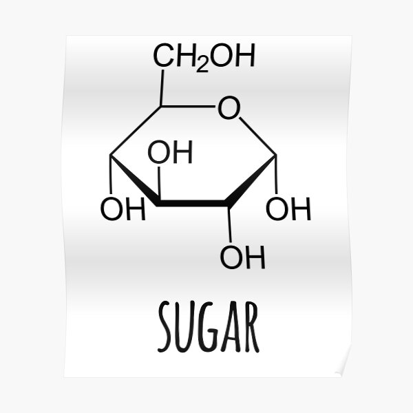 "Sugar- Chemical Structure of Glucose" Poster for Sale by the-elements ...
