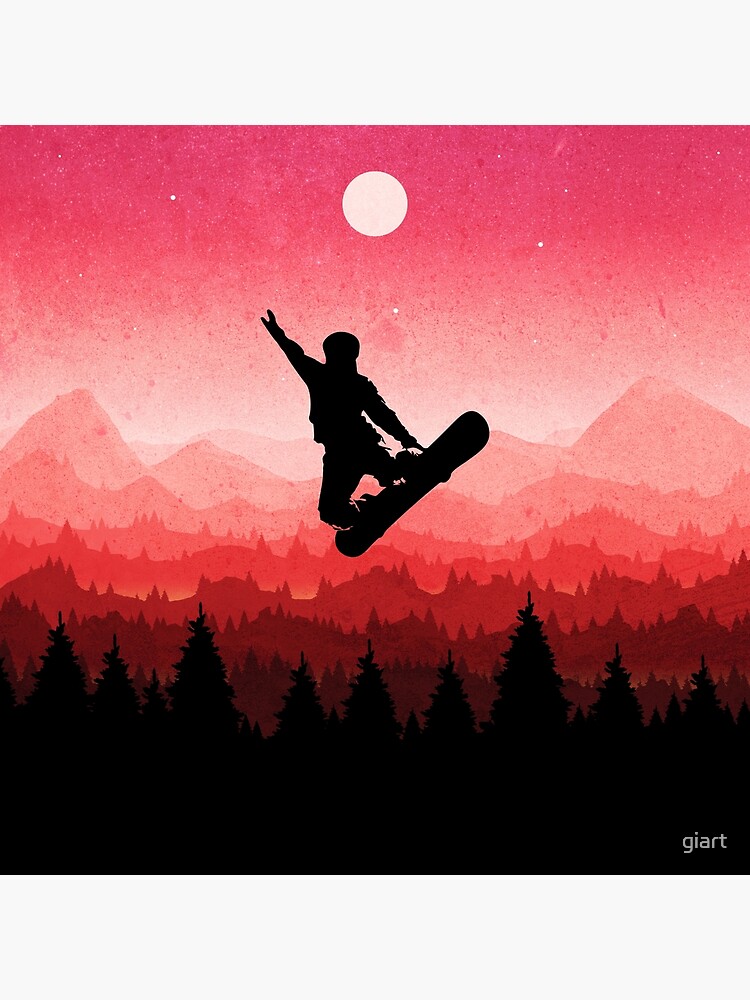 "Snowboard Skyline" Poster by giart | Redbubble