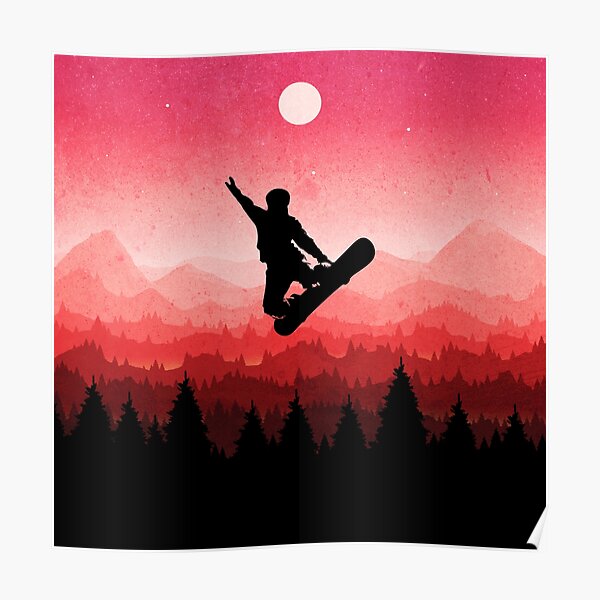 "Snowboard Skyline" Poster by giart | Redbubble
