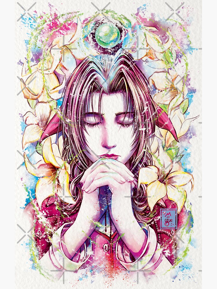 "Aerith" Sticker for Sale by kingcael | Redbubble