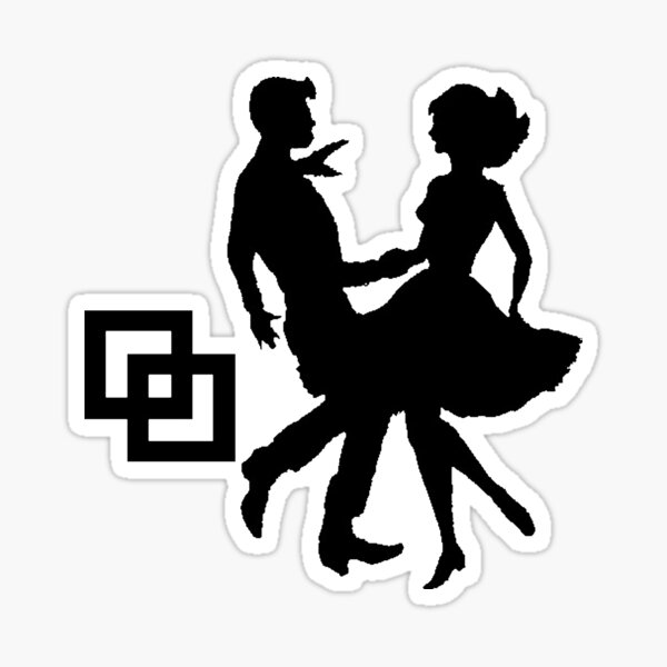 "Dancers and Squares Black" Sticker for Sale by DWHT71 | Redbubble