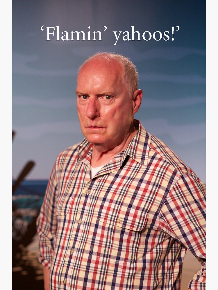 "Alf Stewart: Flamin Yahoos!" Sticker for Sale by metalpopshirts ...