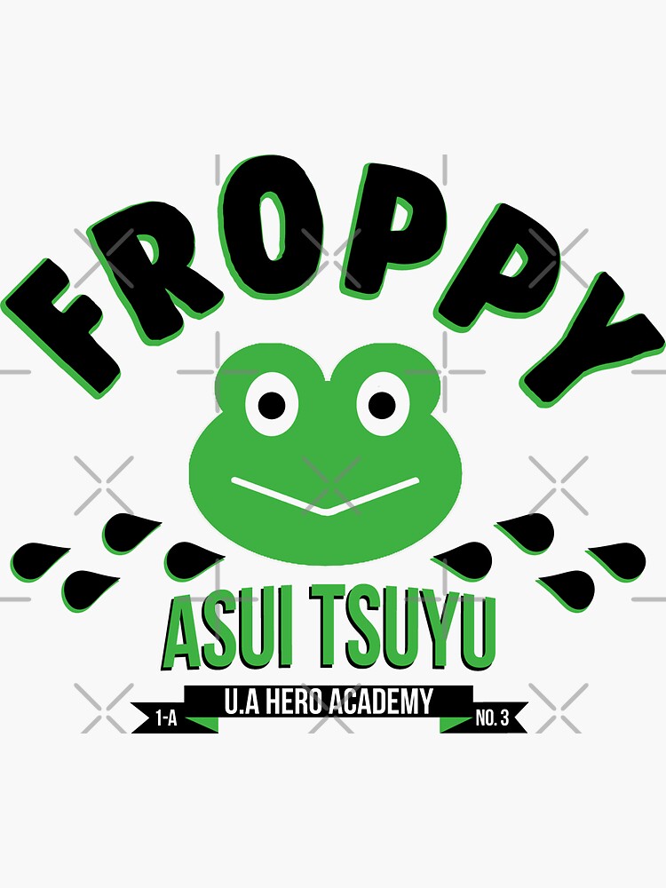 "BNHA Froppy Asui Tsuyu Hero Logo Character Design White" Sticker for ...