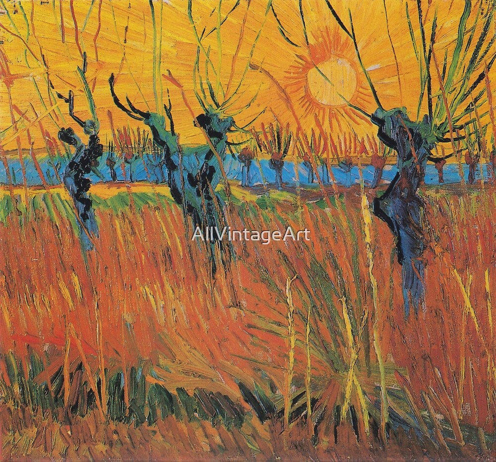 "Vintage Vincent Van Gogh Willows at Sunset 1888" by AllVintageArt ...