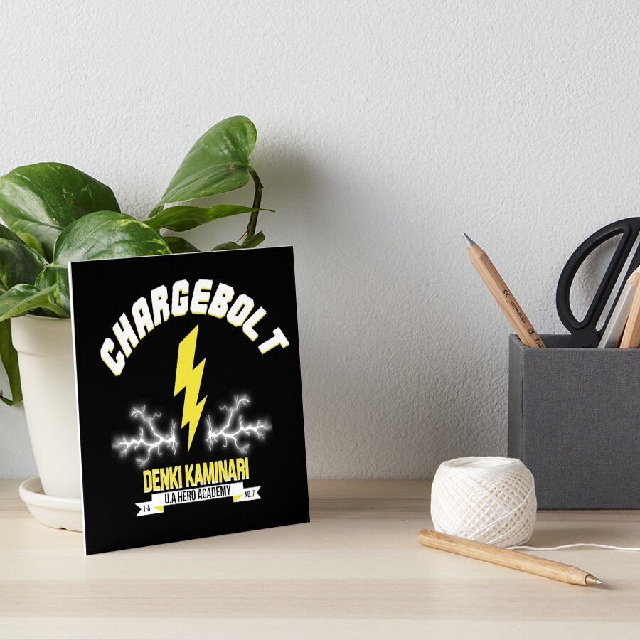 "BNHA Chargebolt Denki Kaminari Hero Logo Character Design" Art Board ...