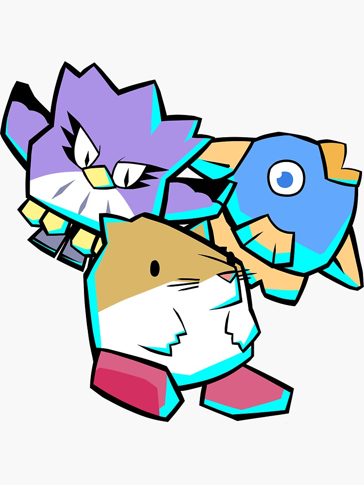 "Kirby Star Allies - Rick, Kine & Coo" Sticker by blueBORG16 | Redbubble