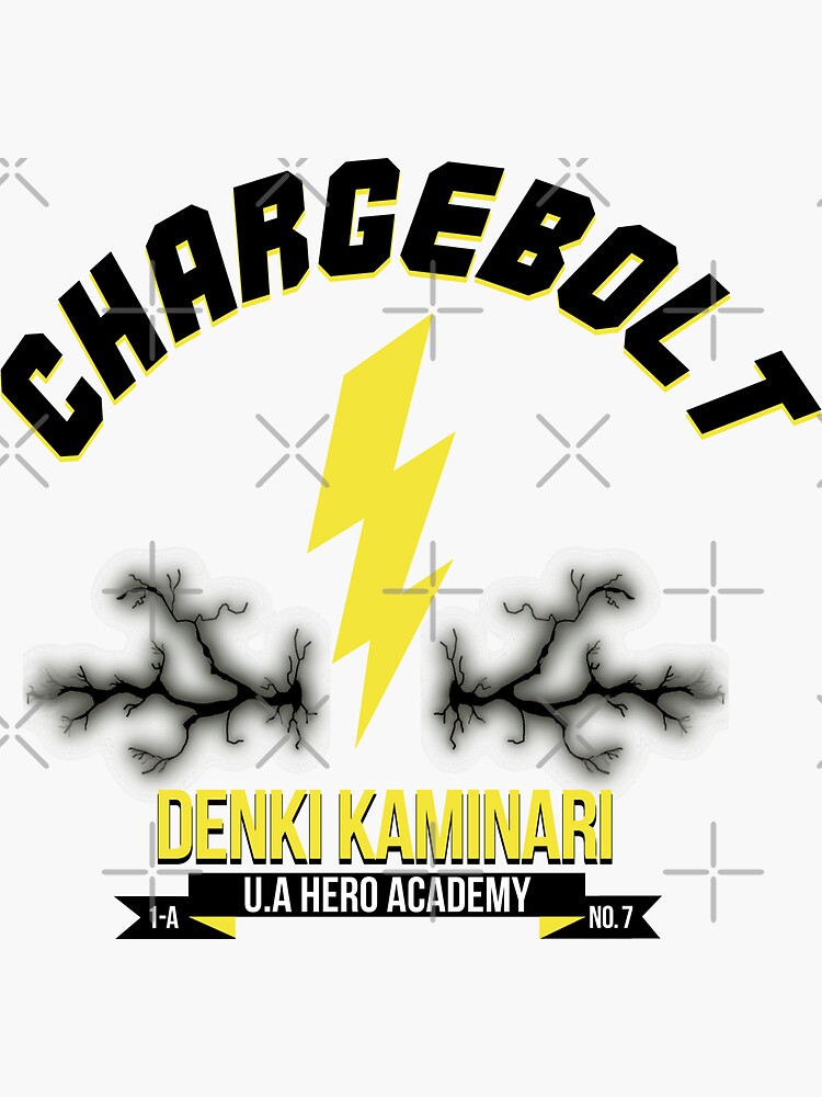"BNHA Chargebolt Denki Kaminari Hero Logo Character Design " Sticker ...