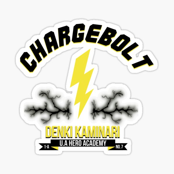 "BNHA Chargebolt Denki Kaminari Hero Logo Character Design " Sticker ...