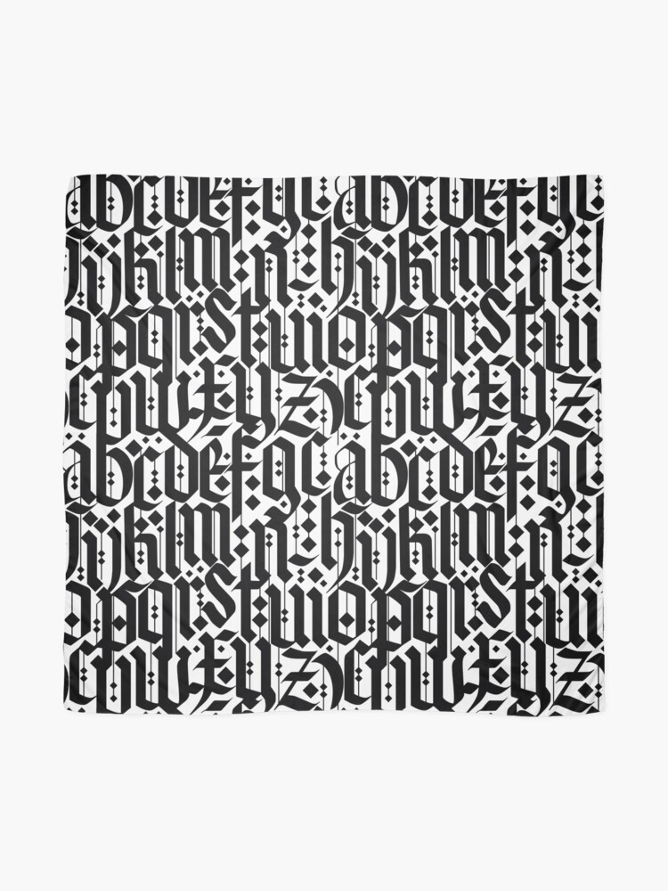 "typography pattern 3 - old gothic calligraphy design, seamless " Scarf ...
