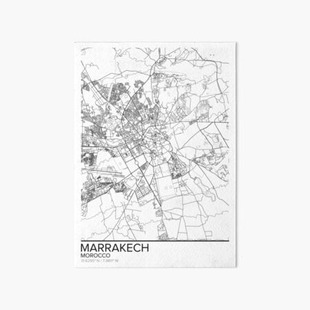 Impression rigide « Marrakech carte affiche impression art mural ...
