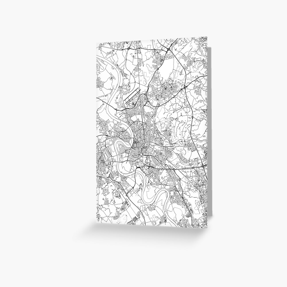 Prints Printable Map City Street Road Map Print D\u00fcsseldorf Germany ...