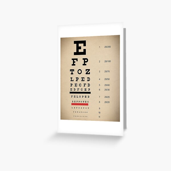 "Vintage Inspired Eye Chart - Snelling Eye Chart - Visual Acuity ...