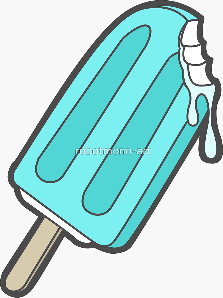 "Blue Summer Popsicle" Sticker for Sale by robotmonn-art | Redbubble