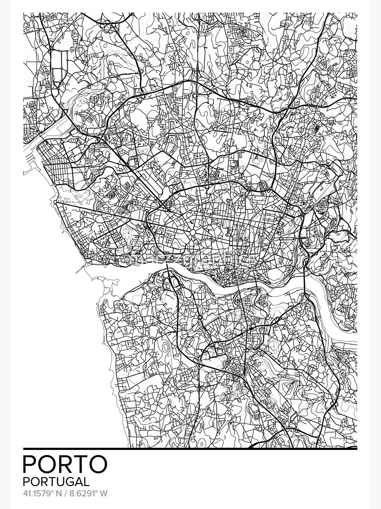 "Porto map poster print wall art, Portugal gift printable, Home and ...