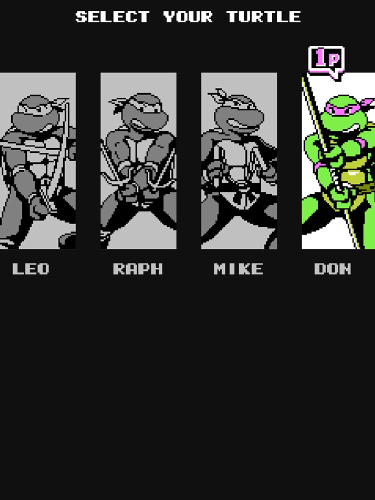 "TMNT Select Your Turtle - Donnie" T-shirt by PixelRetro | Redbubble ...