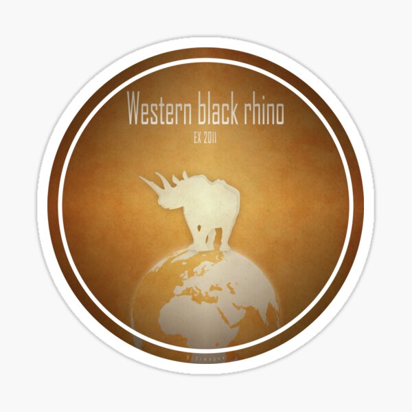 "Western black rhinoceros - extinct animals" Sticker for Sale by ...