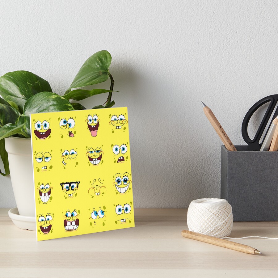 "Spongebob Expressions " Art Board Print by markmcg777 | Redbubble