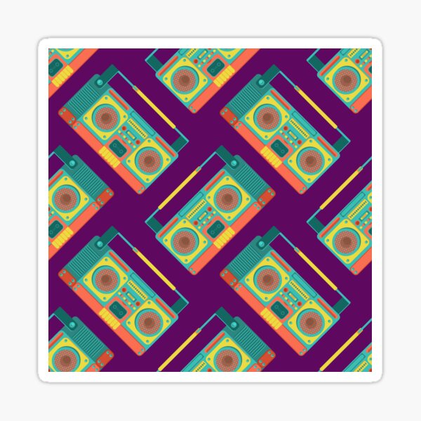 "Boombox retro pattern seamless. tape recorder. Disco stereo texture ...