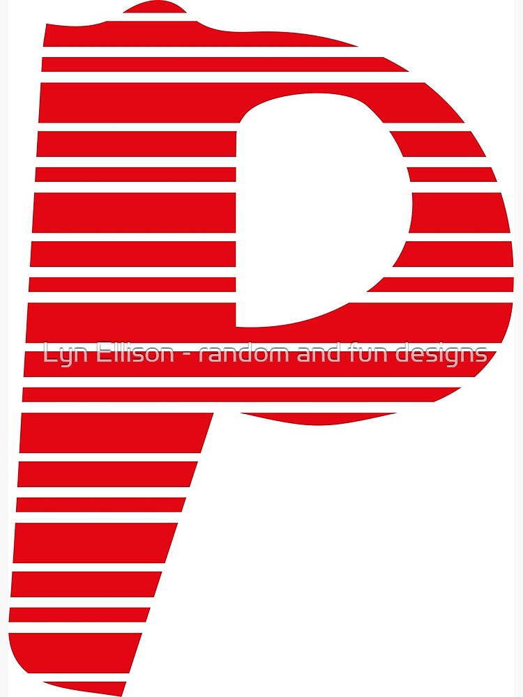 "Monogram Letter P in Red Stripe" Poster by lovetocats | Redbubble