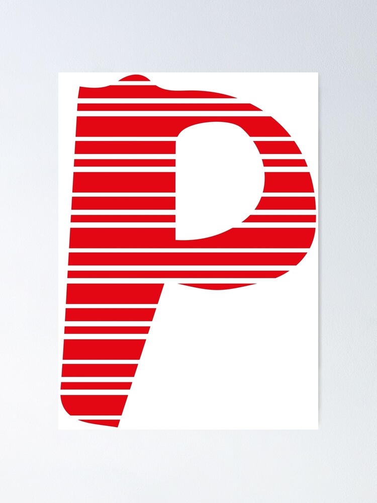 "Monogram Letter P in Red Stripe" Poster by lovetocats | Redbubble