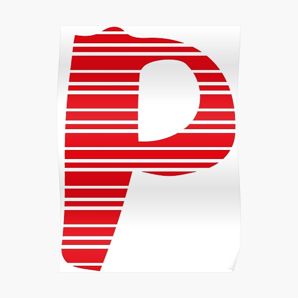 "Monogram Letter P in Red Stripe" Poster by lovetocats | Redbubble