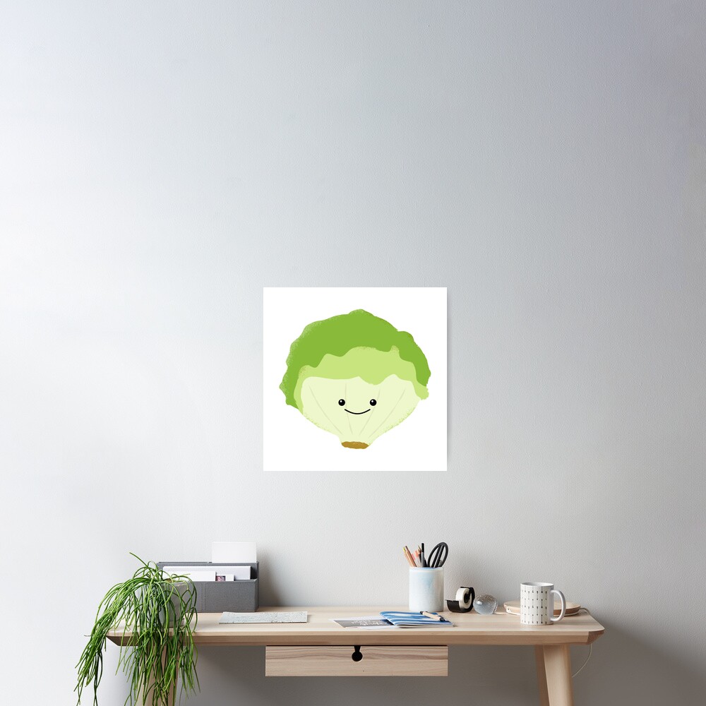"Cute happy iceberg lettuce" Poster by MinimoleStudio | Redbubble