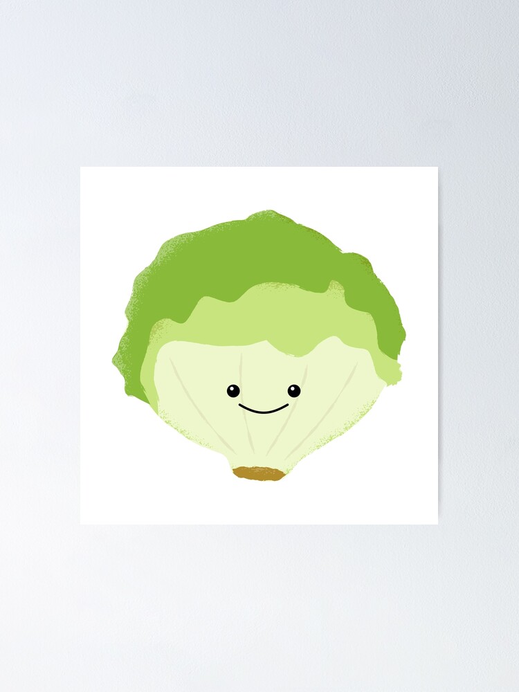 "Cute happy iceberg lettuce" Poster by MinimoleStudio | Redbubble