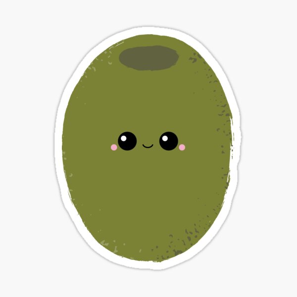 "Cute happy green olive" Sticker for Sale by MinimoleStudio | Redbubble