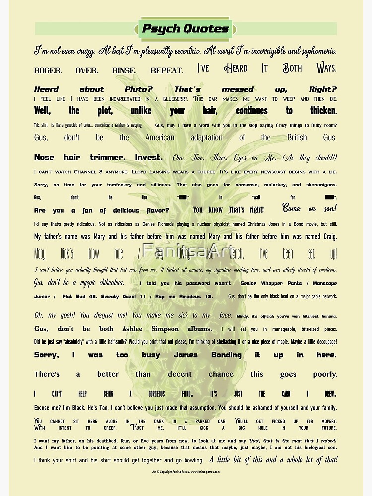 "Psych Quotes" Poster for Sale by FanitsaArt | Redbubble