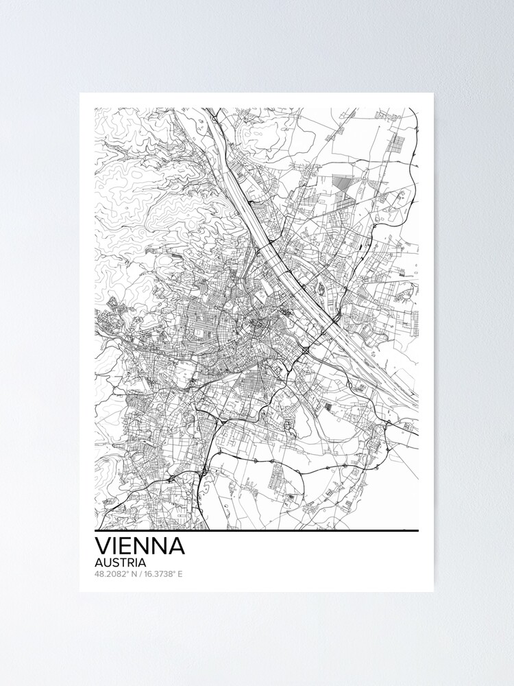 "Vienna map poster print wall art, Austria gift printable, Home and ...