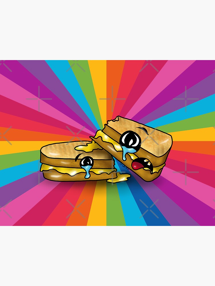 "Cheese-Grilled, Part of the Sad Food Series" Sticker for Sale by ...