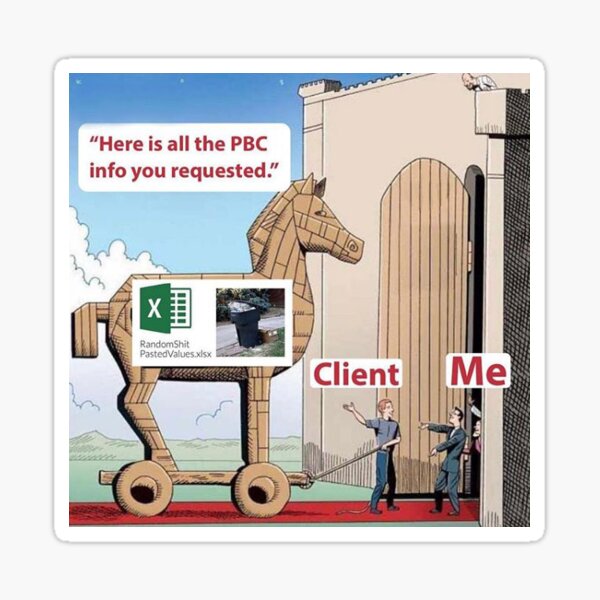 "Audit Meme" Sticker for Sale by yumeiji | Redbubble