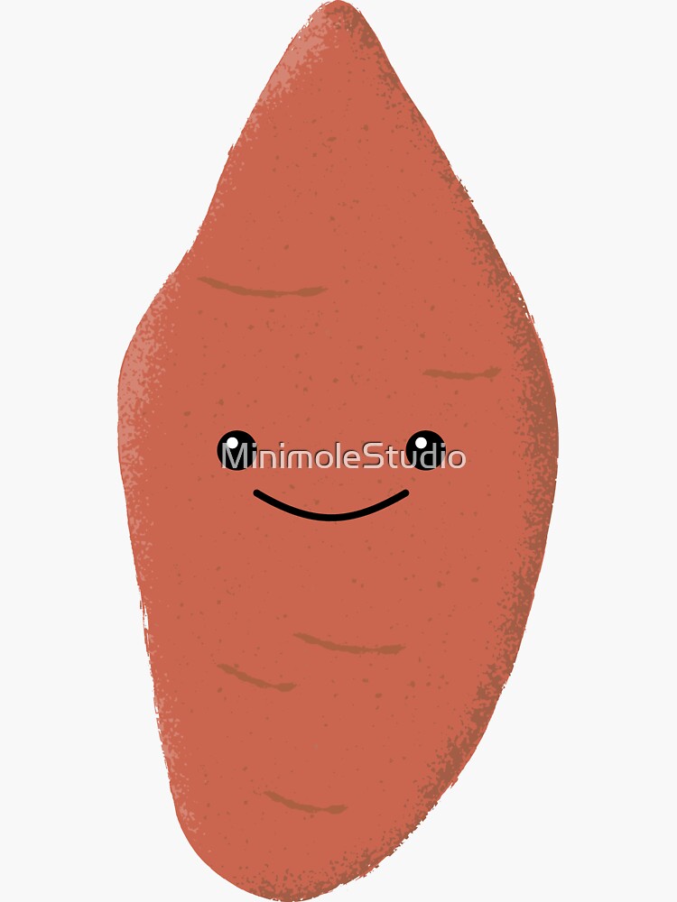 "Cute happy sweet potato" Sticker for Sale by MinimoleStudio | Redbubble