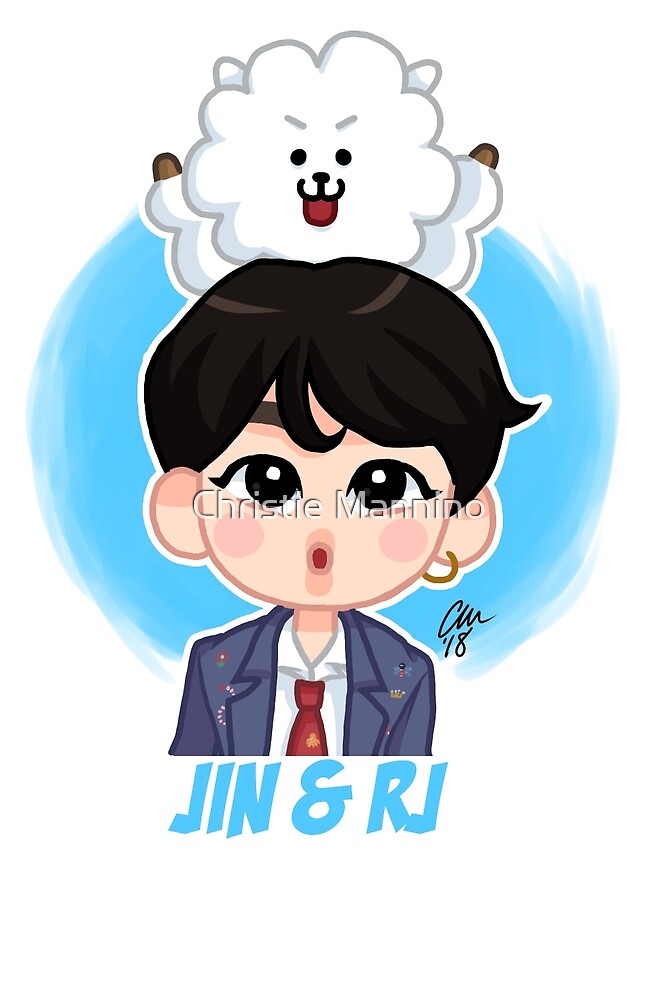 "BTS - Jin and RJ" by Christie Mannino | Redbubble