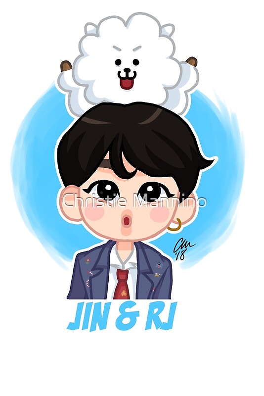 "BTS - Jin and RJ" by Christie Mannino | Redbubble