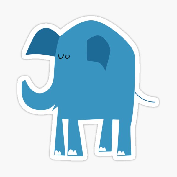 "Blue Elephant" Sticker for Sale by abbazabba | Redbubble