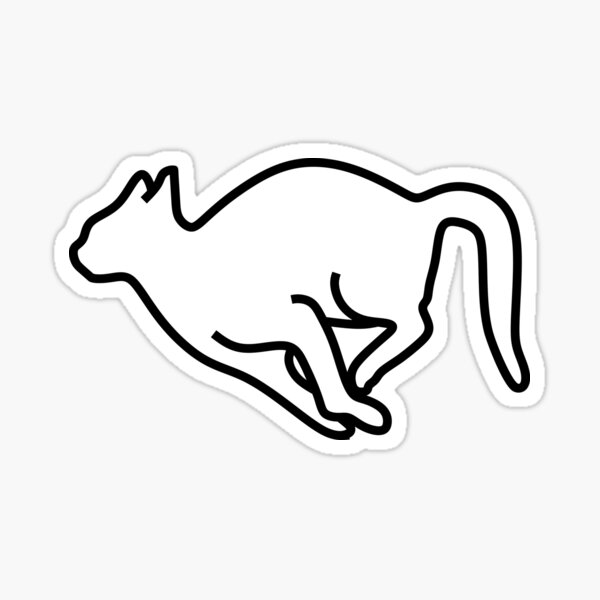 "Running cat in black color" Sticker by sashica | Redbubble