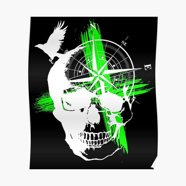 "Skull compass tattoo style" Poster for Sale by Luni-V | Redbubble