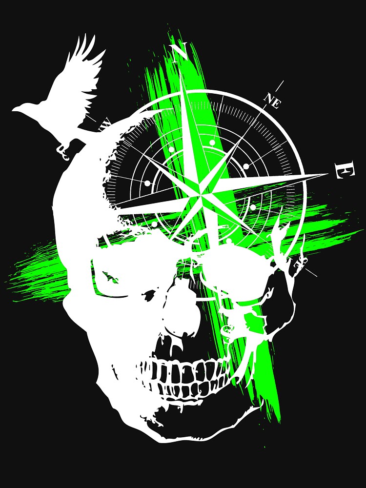 Skull Compass Tattoo Style T Shirt By Luni V Redbubble