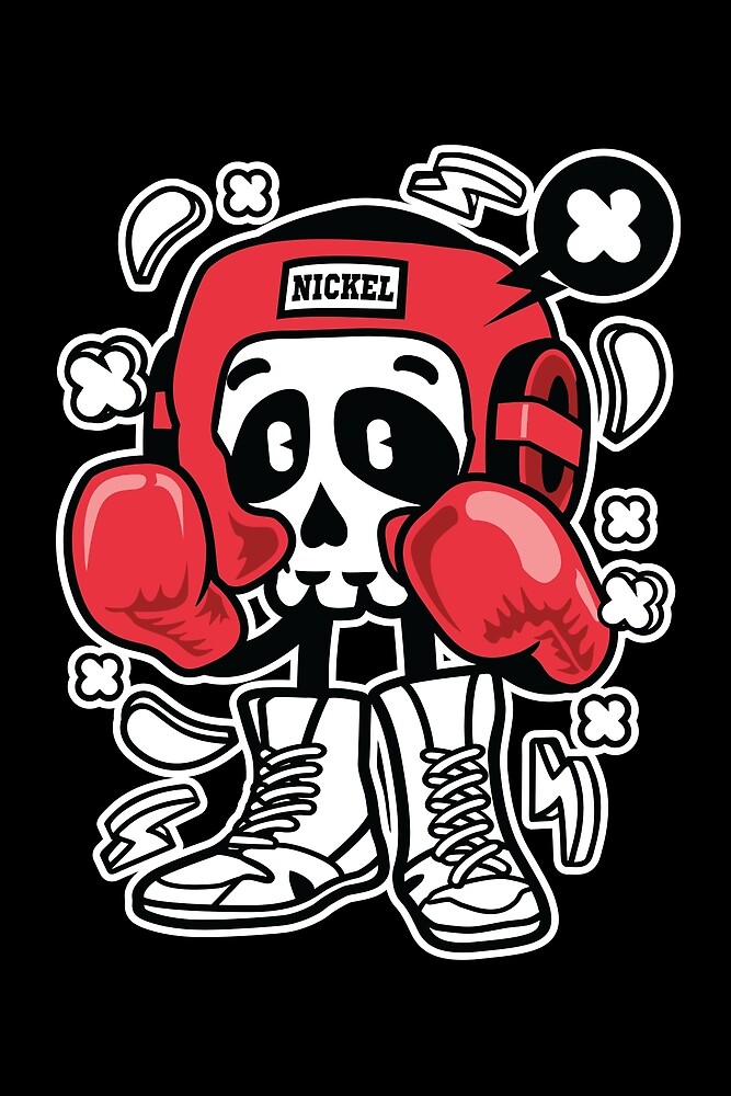 "Boxing Skull " by Nickelparis | Redbubble